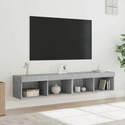 TV skříňky s LED osvětlením 2 ks betonově šedé 80 x 30 x 30 cm