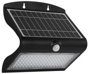 Exteriérové ​​solární nástěnné LED svítidlo Butterfly, 1x LED 6,8w, černá, pohybový senzor