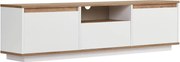 Bílý/v přírodní barvě TV stolek v dekoru borovice 160x42x30 cm Sentinel – Kalune Design