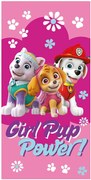 Dívčí plážová osuška Tlapková patrola - Paw Patrol - motiv Girl Pup Power - 100% bavlna s gramáží 320 gr./m2 - 70 x 140 cm