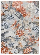 Dywany Łuszczów, Kusový koberec Botanic 65262 flowers grey – na ven i na doma, 117x170, vícebarevná, chodba / předsíň