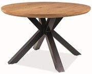Jídelní stůl Ritmo, průměr 120 cm, dub / černá