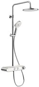 Duravit - Sprchový set s termostatem, průměr 23 cm, 3 proudy, chrom/bílá TH4380008005