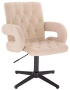 LuxuryForm DESIGN Židle BOSTON VELUR na černém kříži - krémová
