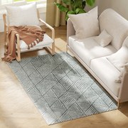 HOMCOM Koberec do obývacího pokoje 170x120 cm Pratelný geometrický koberec pro obývací pokoj, ložnici a jídelnu Tmavě šedý | Aosom
