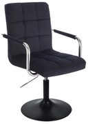 LuxuryForm DESIGN Otočná židle VERONA VELUR na černém talíři - černá