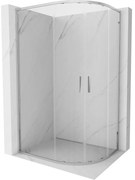 Mexen Exo sprchový kout půlkruhový asymetrický posuvný 100 x 80 cm, transparentní, chrom - 8132-100-080-01-00
