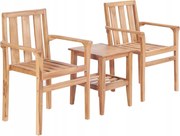 3Dílný Bistro Set Masivní Teak