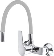 Gamma Flex, nástěnná dřezová baterie s elastickým ramenem, šedá-chromová, GMA-BFXS-G