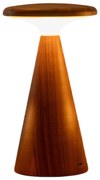 LED stolní lampa v tmavě přírodní barvě s dřevěným stínidlem (výška 14 cm) Sylva – Gingko