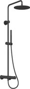 Ravak Spring - Sprchový set s termostatem, průměr 25 cm, matná černá X070558