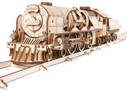 Ugears 3D dřevěné mechanické puzzle V-Express parní lokomotiva 4-6-2 s tendrem