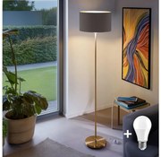 LED Stojací lampa TUNJA 1xE27/20W/230V pr. 38 cm zlatá/taupe