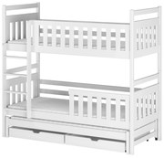 Legno Dětská patrová postel Katka bílá Rozměr (cm): 80x160