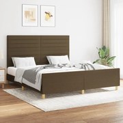 Rám postele bez matrace tmavě hnědý 160 x 200 cm textil 3125149