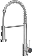 Kuchyňská dřezová baterie QUADRON SALMA NEW s pružinovou hadicí a sprchou chrom