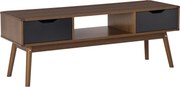HOMCOM Stojan na televizi do obývacího pokoje pro 50-palcovou televizi se 2 šuplíky a otevřeným oddílem, moderní styl 122x39x46 cm Hnědá | Aosom