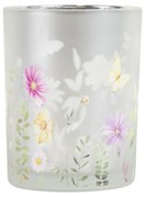 Barevný skleněný svícen Wild Flowers Butterfly M - Ø 10*12,5cm