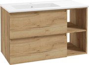 kielle Nefia - Skříňka s umyvadlem 90 cm, levá varianta, zlatý dub 50027S90L1