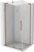 Mexen Velar L zasouvací sprchový kout 120 x 90 cm, transparentní, kartáčovaná měď - 871-120-090-03-65