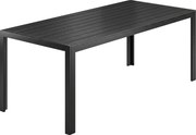 Outsunny zahradní stůl hliníkový stůl 120x70 cm pro zahradní terasu dřevo-plast polywood černý odolný proti povětrnostním vlivům a moderní | Aosom.de
