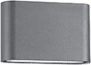 NV 740404 Venkovní nástěnné svítidlo SOHO tmavě šedý hliník skleněný difuzor LED 2x5W 3000K 220-240V 2x60st. IP54 světlo nahoru a dolů - NOVA LUCE