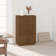 Skříň Highboard 67 X 40 X 108,5 Cm Masivní Borové Dřevo medová hnědá