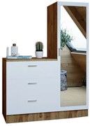 Komoda se zrcadlem Coco White and Atlantic Pine