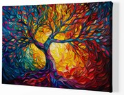 Obraz na plátně - Strom života Listy do větru FeelHappy.cz Velikost obrazu (šířka x výška): 120 x 80 cm