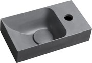 Sapho Sapho, PICCOLINO betonové umyvadlo 30,8x17cm, baterie vpravo, šedá, PK30517