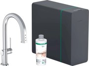 Hansgrohe Aqittura M91 - Dřezová baterie s výsuvnou koncovkou, SodaSystem, sBox lite, chrom 76838000