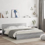 Rám postele s čelem a LED osvětlením šedý sonoma 200 x 200 cm 3207586
