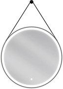 Mexen Reni, LED koupelnové zrcadlo s podsvícením 70x70 cm, 6000K, černý rám, ochrana proti zamlžování, 9812-070-070-611-70