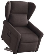 Zvedací polohovací křeslo tmavě hnědé textil 3303379
