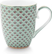 Pip Studio Blooming Tales hrnek 350 ml, modrý (Velký hrnek s dlaždicovým vzorem)