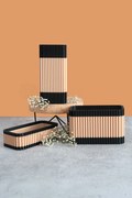 SET TAVOLA - Set tvoří miska, květináč a váza, černá-javor