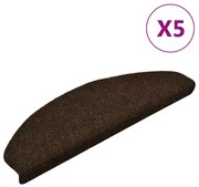 Schodové rohože samolepicí 5 ks 65 x 21 x 4 cm hnědé, půlkulaté, velké 149712