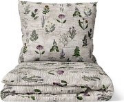 Krepové perkálové prodloužené povlečení Léčivá zahrada Velikost: 140 x 220 + 70 x 90