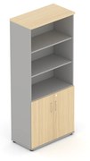 NABYTEK-DESIGNOVY.CZ - MP682 35/54 - Kancelářská skříň Komfort, 80x43x218,5 cm, dveře 2/6 , dub/šedá