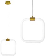 Toolight Toolight, závěsné LED svítidlo 20x20cm, 9W, 3000K, LHJ057-CP1, bílá-zlatá matná, OSW-60030