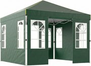 Outsunny skládací altán 3x3 m Pop-up s UPF50+ 4 odnímatelné boční díly nastavitelné výšky a cestovní taška zelená