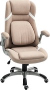 Ergonomická kancelářská židle Vinsetto s sklápěcími područe a opěrkou hlavy, otočná pracovní židle s bederní oporou, nastavitelná výška a houpací funk
