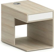 Kancelářský kontejner na PC pro stoly FUTURE, 1 zásuvka, 500 x 750 x 600 mm, bílá/dub přírodní
