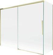 Mexen Rox, 2-křídlová posuvná vanová zástěna 190 + 80 x 150 cm, 8mm čiré sklo, zlatý lesklý profil, 8C9-190-080-50-00