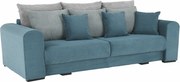 Extra prostorná pohovka, modrá / mentolová / světle šedá, Gilena BIG SOFA