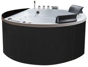BPS-koupelny Hydromasážní vana HYD-DE916-155 155x155 s ohřevem vody, černý panel