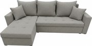 Rohová rozkládací sedací souprava do L LORENZA, 238 cm, s úložným prostorem Roh pohovky: Levý roh, Barva látky Sawana: Šedá (Sawana 21)