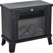 HOMCOM elektrický krb elektrická kamna stojící krb s efektem plamene 6001200W kov černý 34x17x31 cm pro příjemné večery |