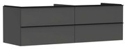 Hansgrohe Xelu Q - Umyvadlová skříňka, 50x156x55 cm, 4 zásuvky, matná šedá/matná černá 54091670