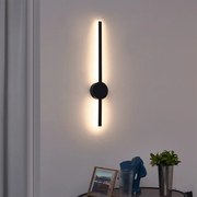 Moderní nástěnné svítidlo černé 60 cm vč. LED - Clockwise